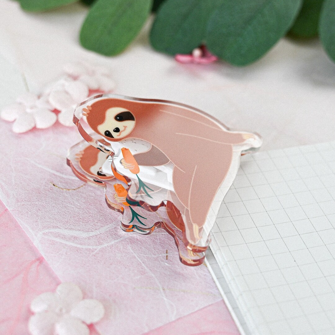 Cute Sloth Binder Clip Kawaii Journal Clip Animal Paper Clips - Etsy