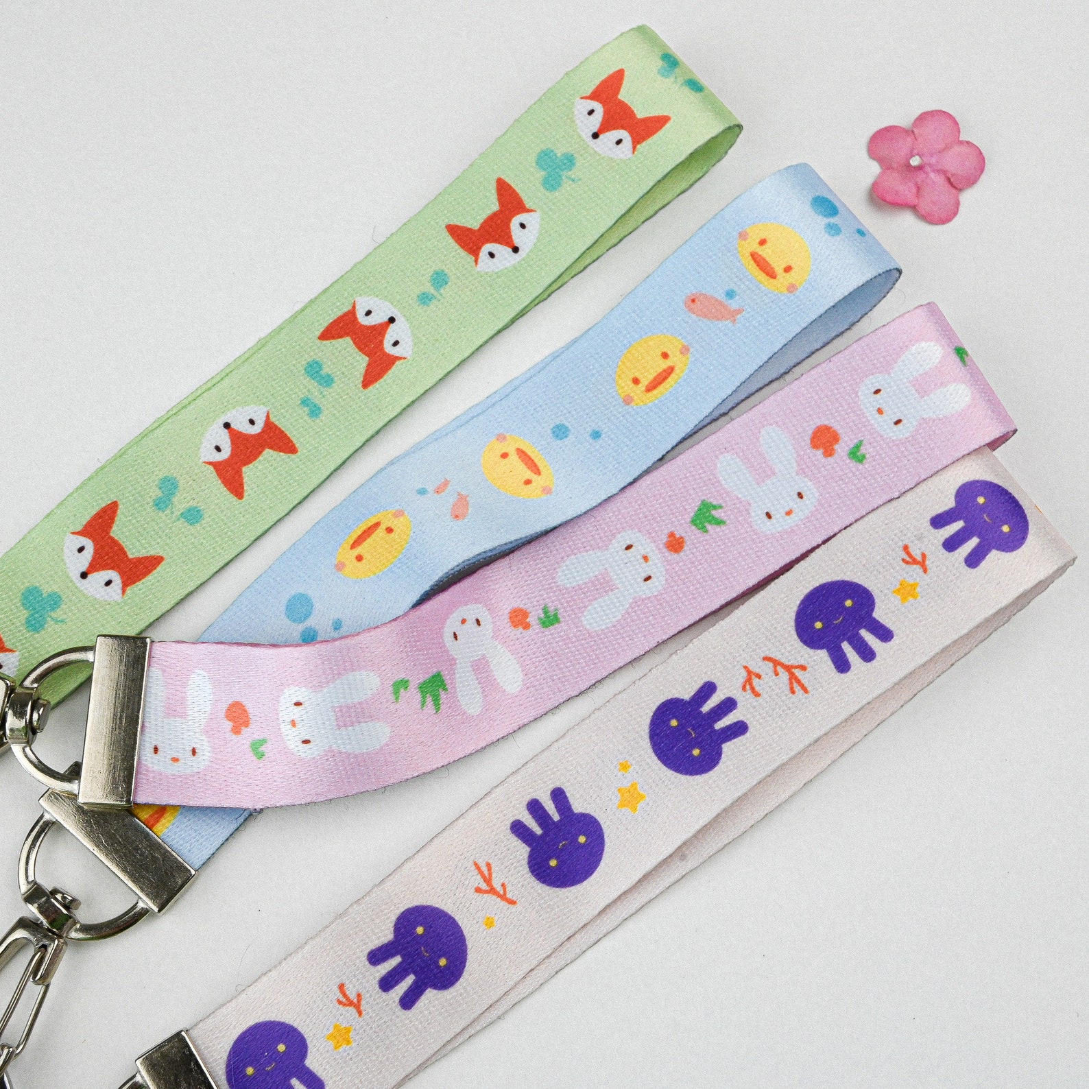 Cute Animal Lanyard Keychain Acrylic Charm Colorful Keychain Kawaii ...