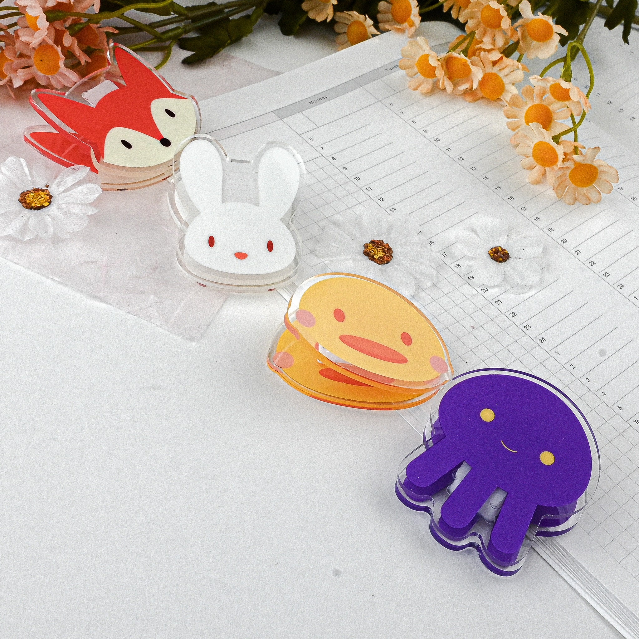 Cute Animal Binder Clip Kawaii Journal Planner Clips - Etsy