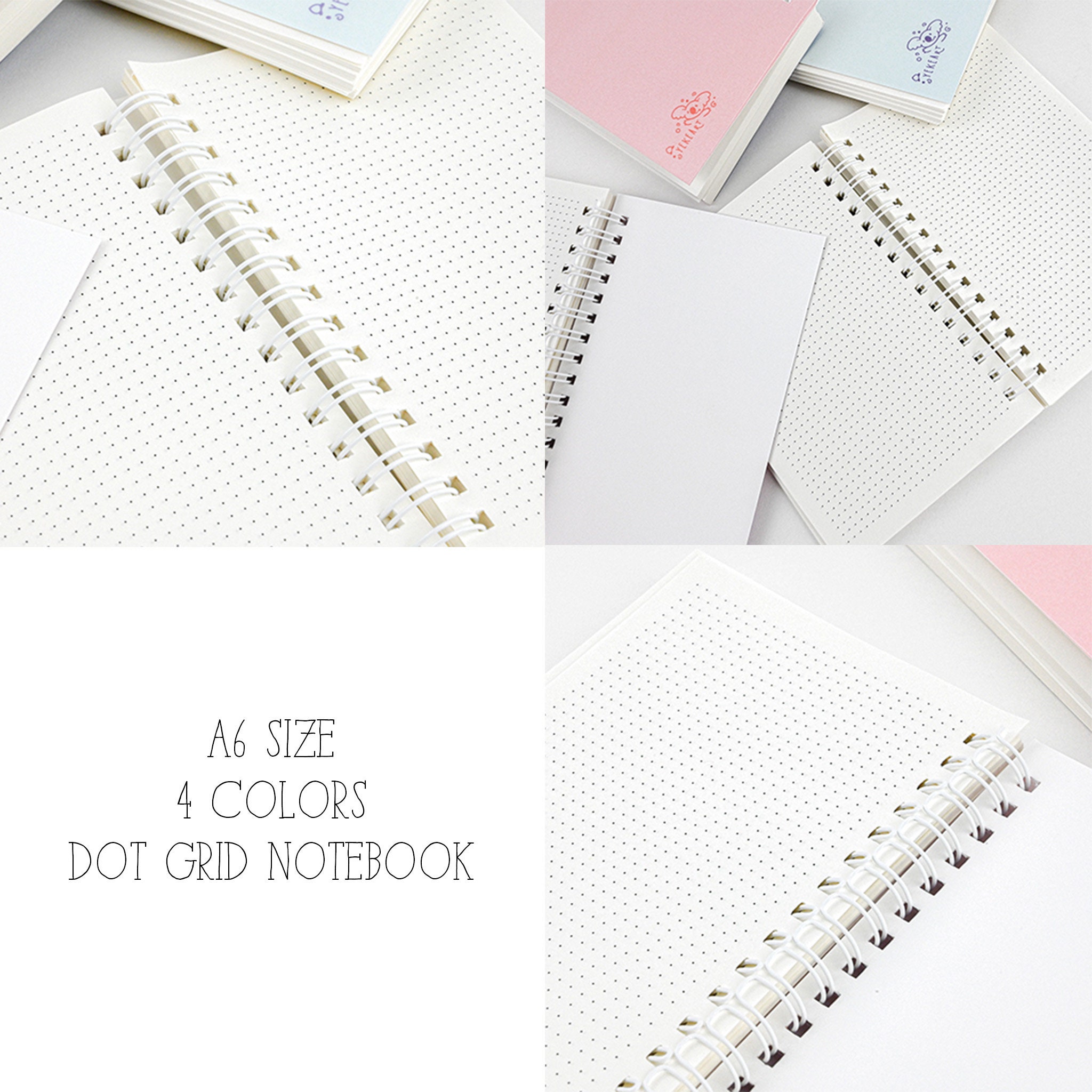 Colorful Dotted Notebook Cute A6 Dot Grid Journal Cute Spiral Notebook ...