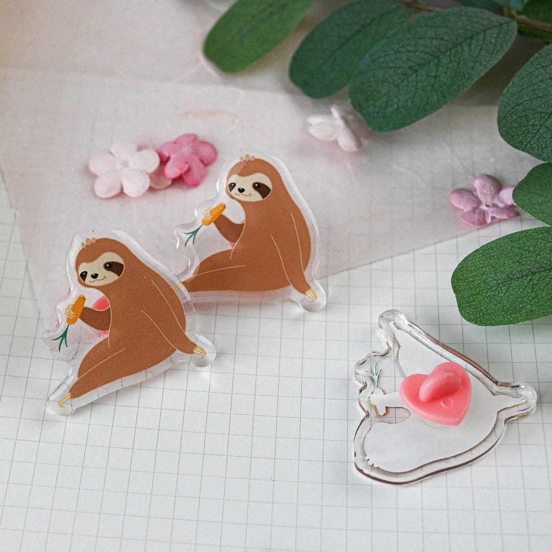 Cute Sloth Acrylic Pin Kawaii Cute Sloth Gift Adorable Animal Pin Cute ...