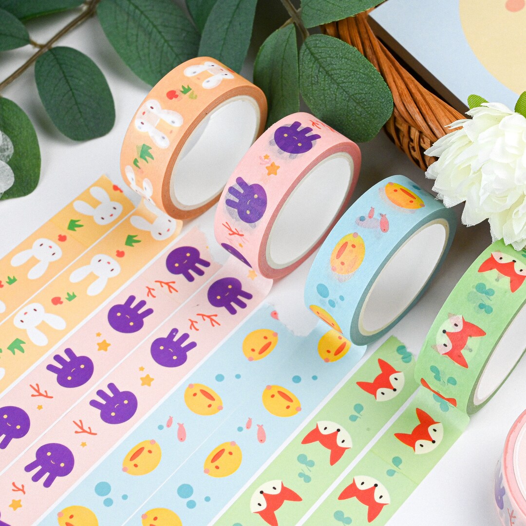 Cute Washi Tape Set Kawaii Washi Tape Bundle Pastel Animal Washi Tape ...