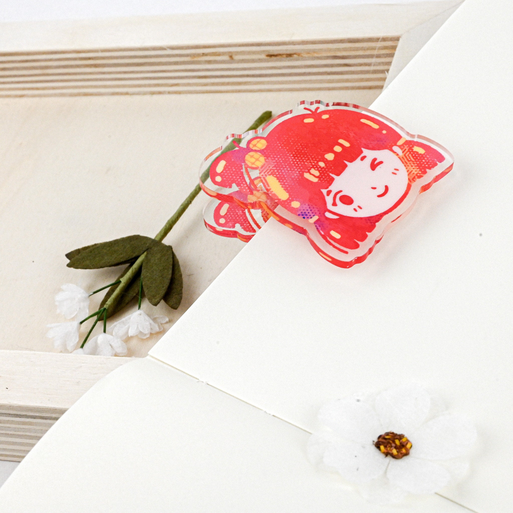 Cute Girl Binder Clip Kawaii Journal Clip Cute Planner Clip - Etsy