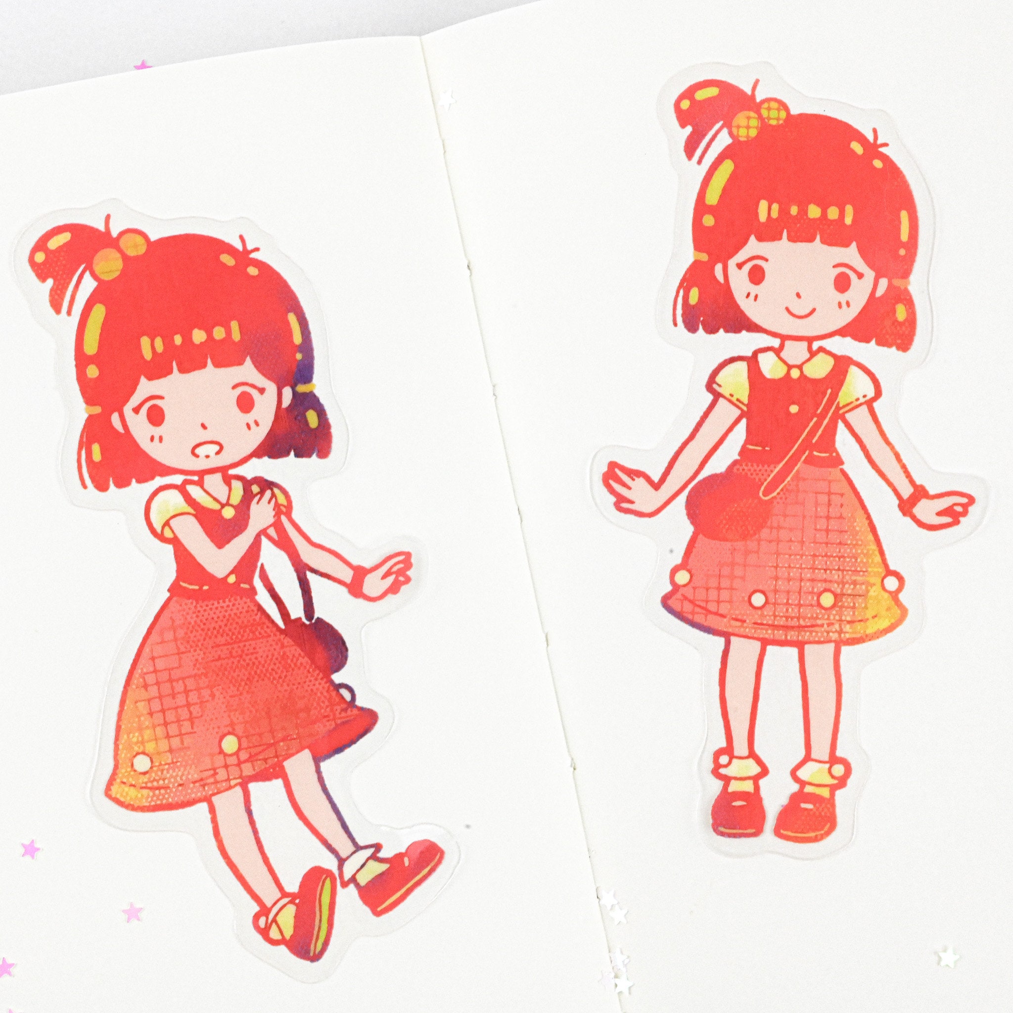 Cute Girl Stickers Kawaii Stickers for Laptop Clear Stickers - Etsy