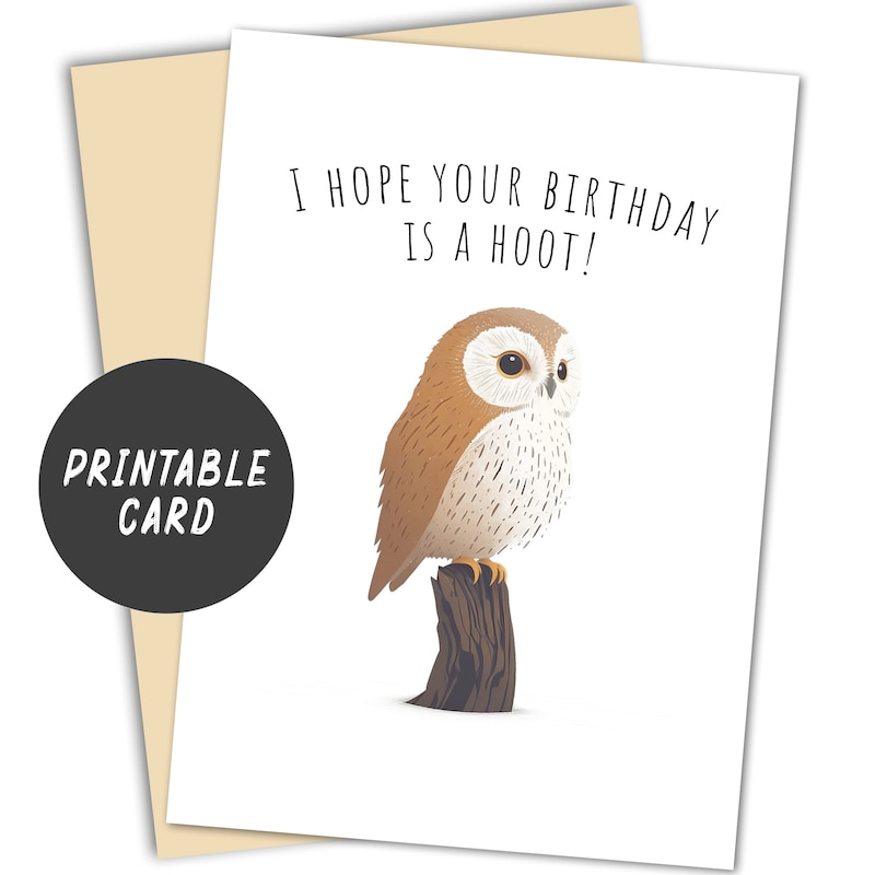 Owl Birthday Card - Etsy