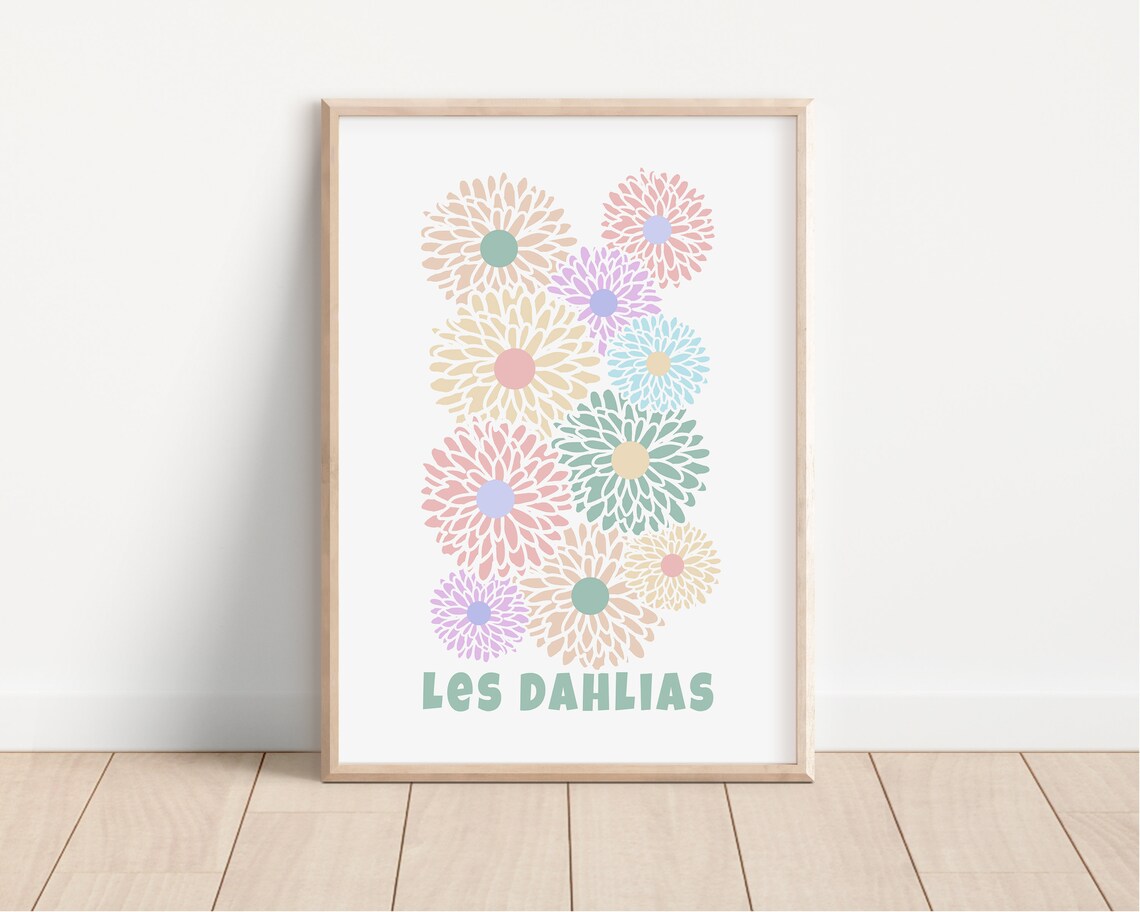 Set of 3 Printable Posters Boho Flower Art Minimalist Floral - Etsy