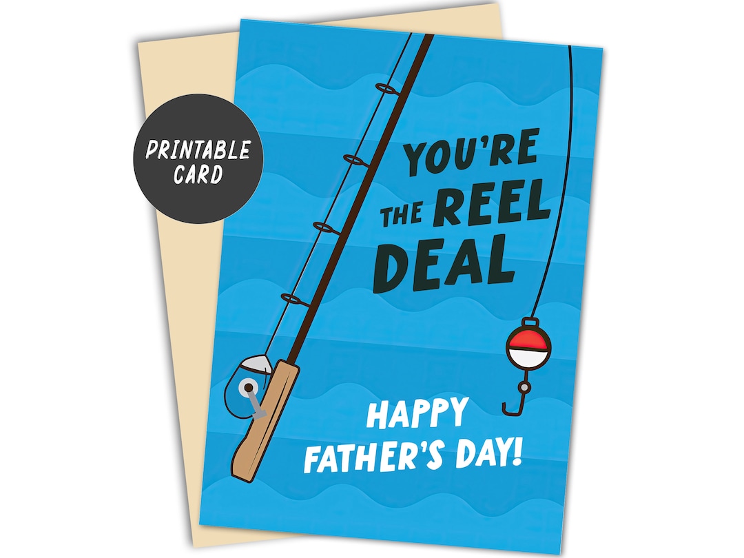 Printable Fishing Father's Day Card - Funny Punny Greeting Card ...