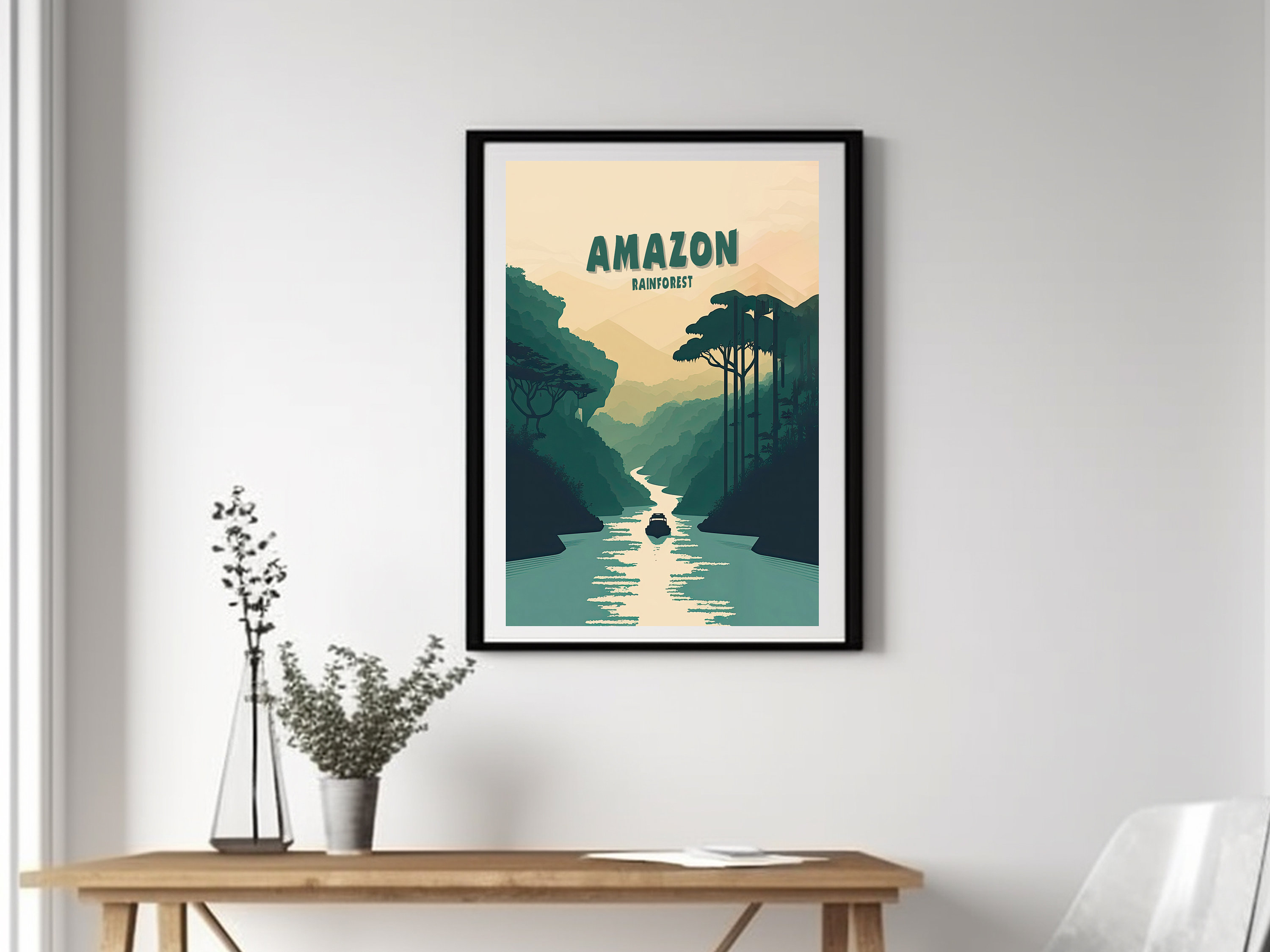 Amazon Rainforest Printable Travel Poster, Minimalist Design, Digital ...