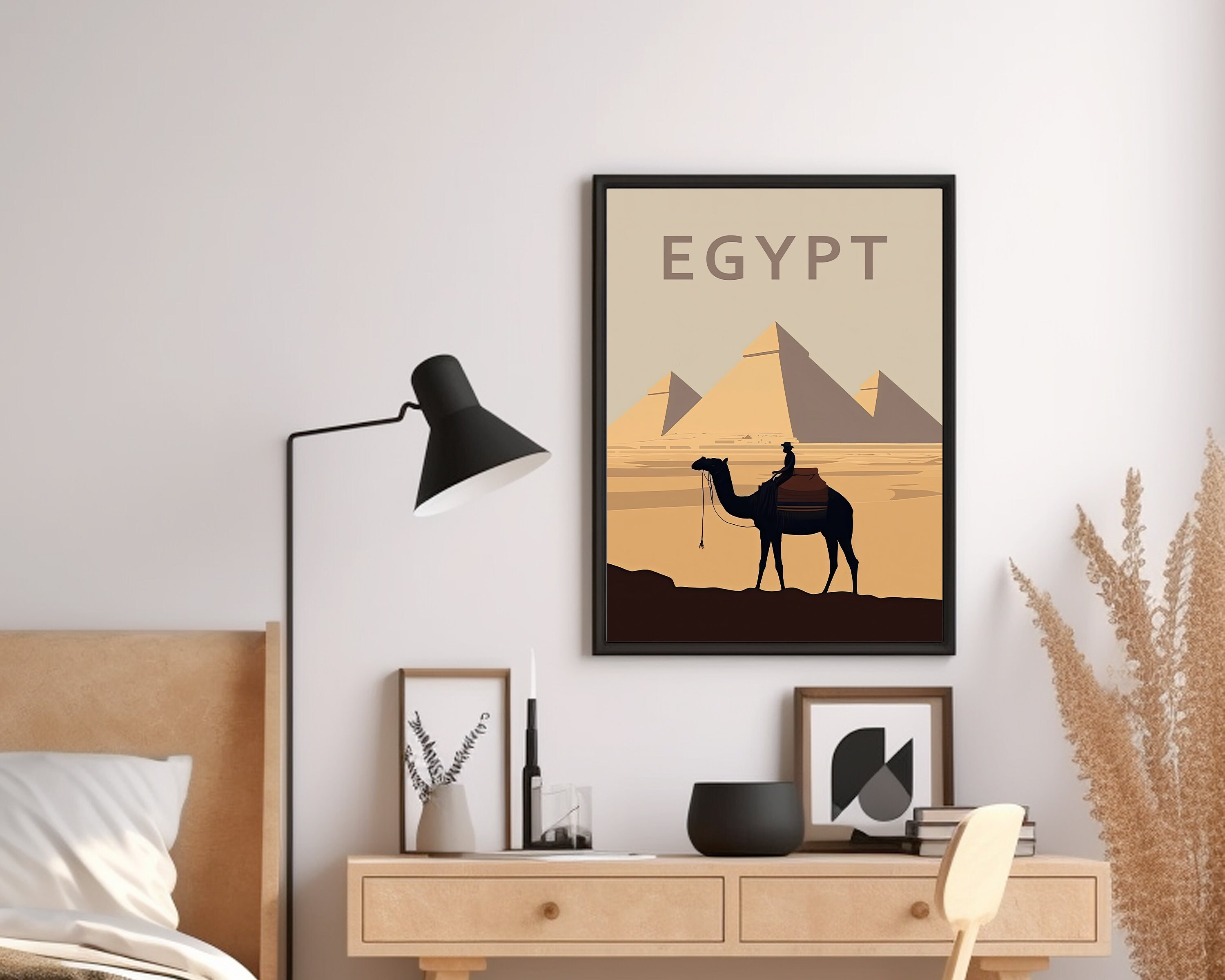Egypt Pyramids Printable Travel Poster, Minimalist Design, Wall Art ...