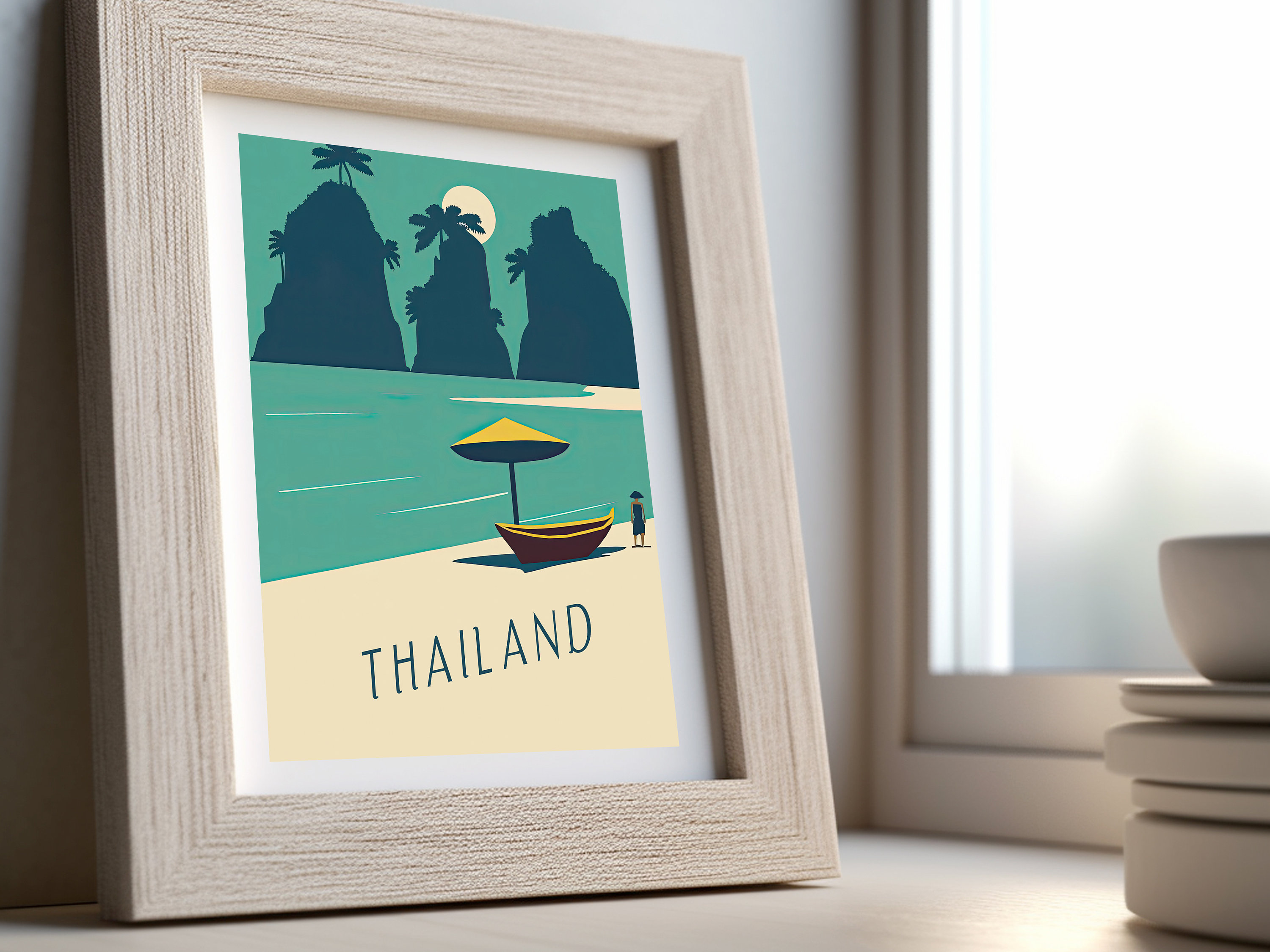Thailand Printable Travel Poster Maya Bay Beach Scene - Etsy