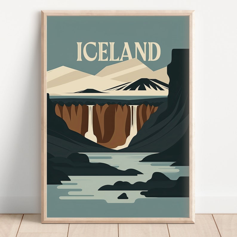 Iceland Printable Travel Poster, Iceland Wall Art, Minimalist Poster ...
