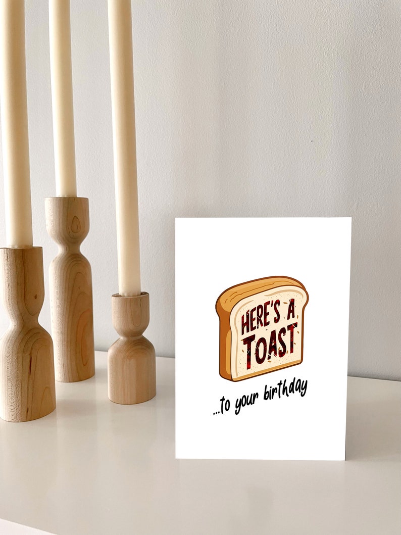 Printable Birthday Toast Card Funny Punny Greeting Card - Etsy