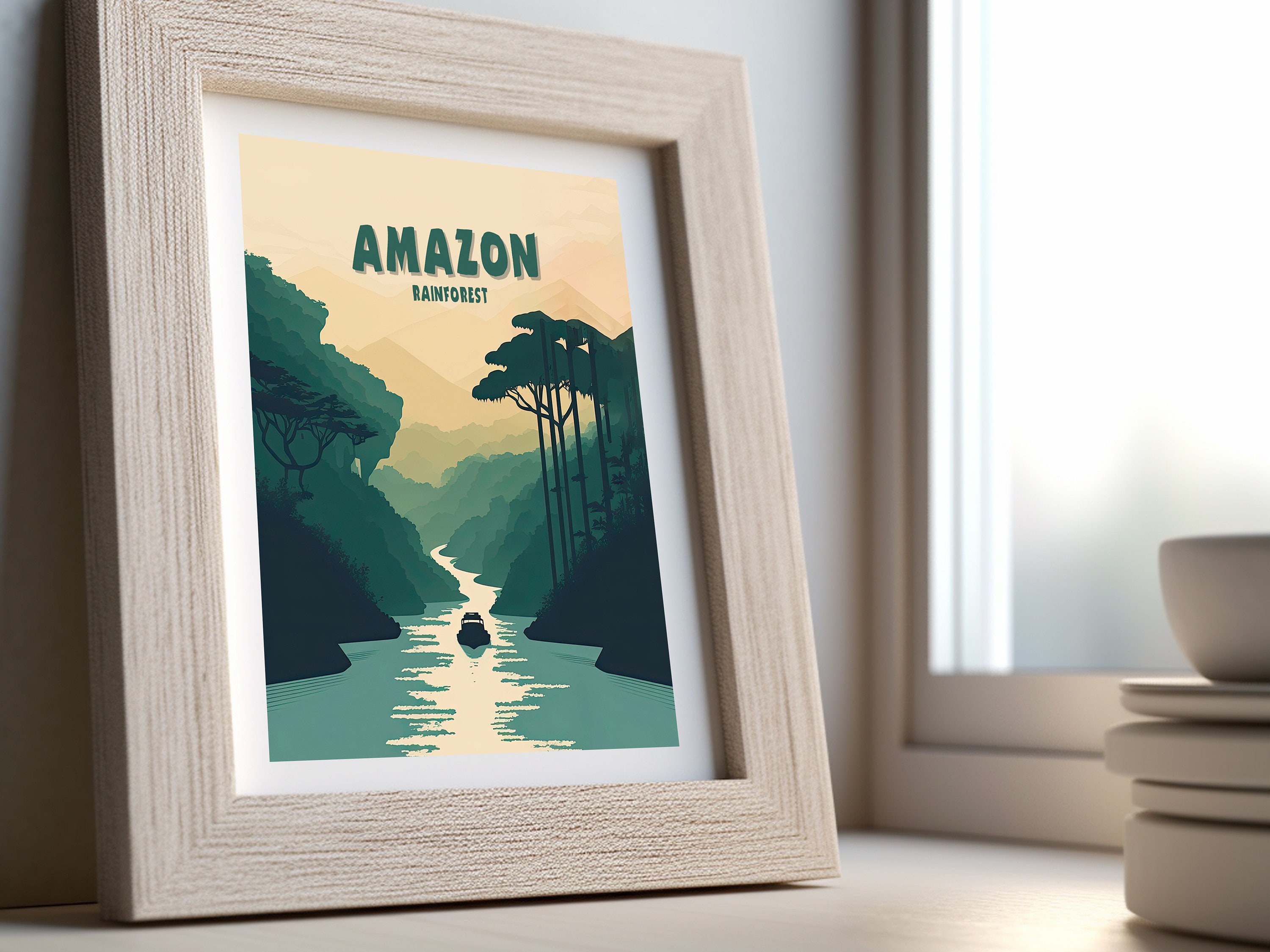 Amazon Rainforest Printable Travel Poster, Minimalist Design, Digital ...