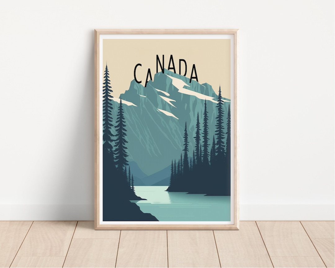 Canada Printable Travel Poster, Canadian Mountains Art, Wall Art ...