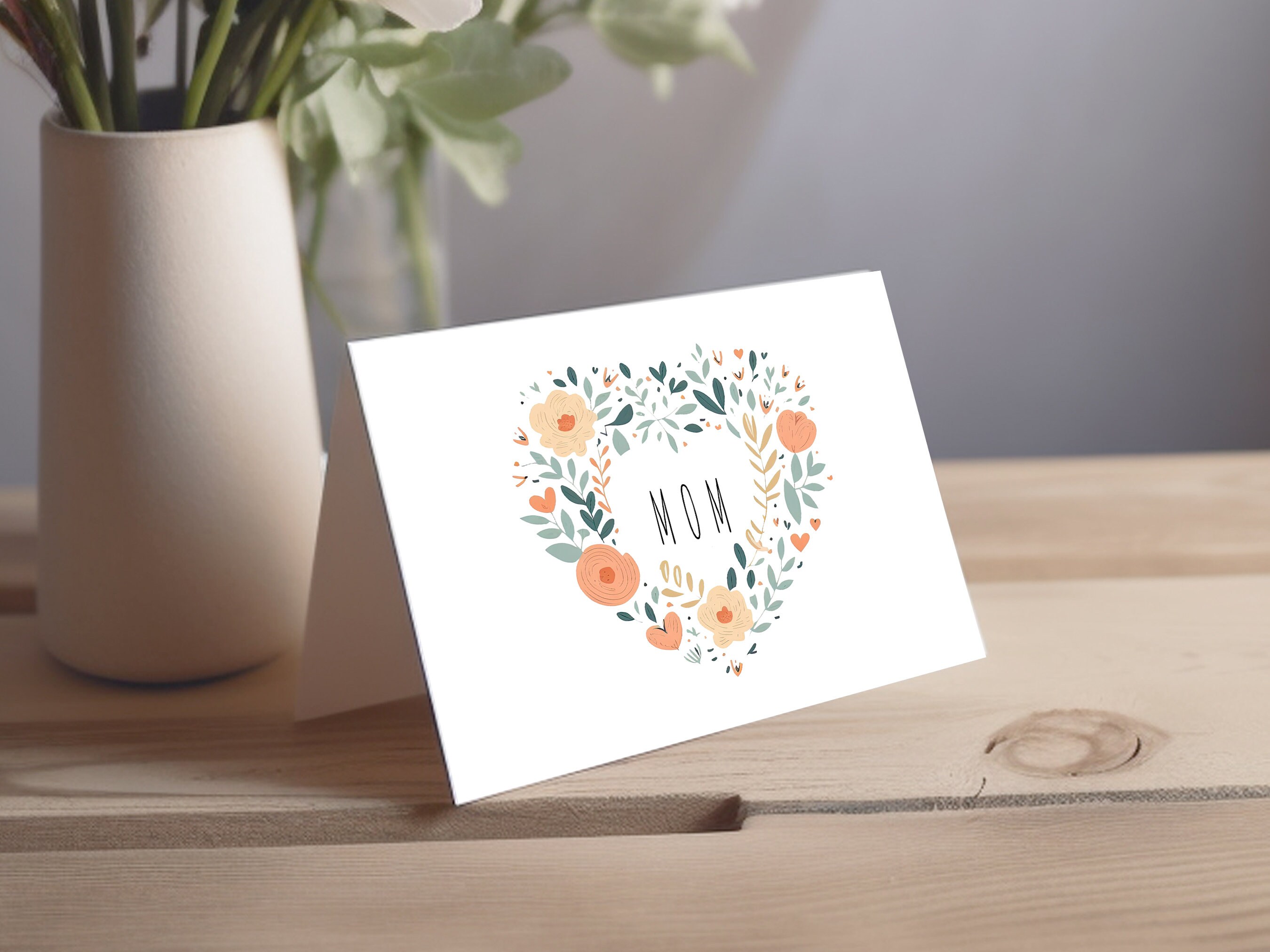 Printable Mothers Day Card, Instant Download, Printable Heart Card ...