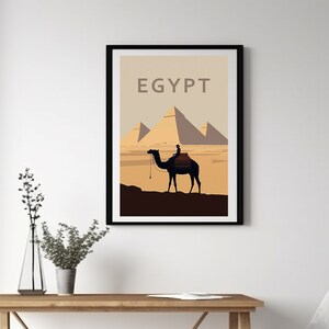 Egypt Pyramids Printable Travel Poster, Minimalist Design, Wall Art ...