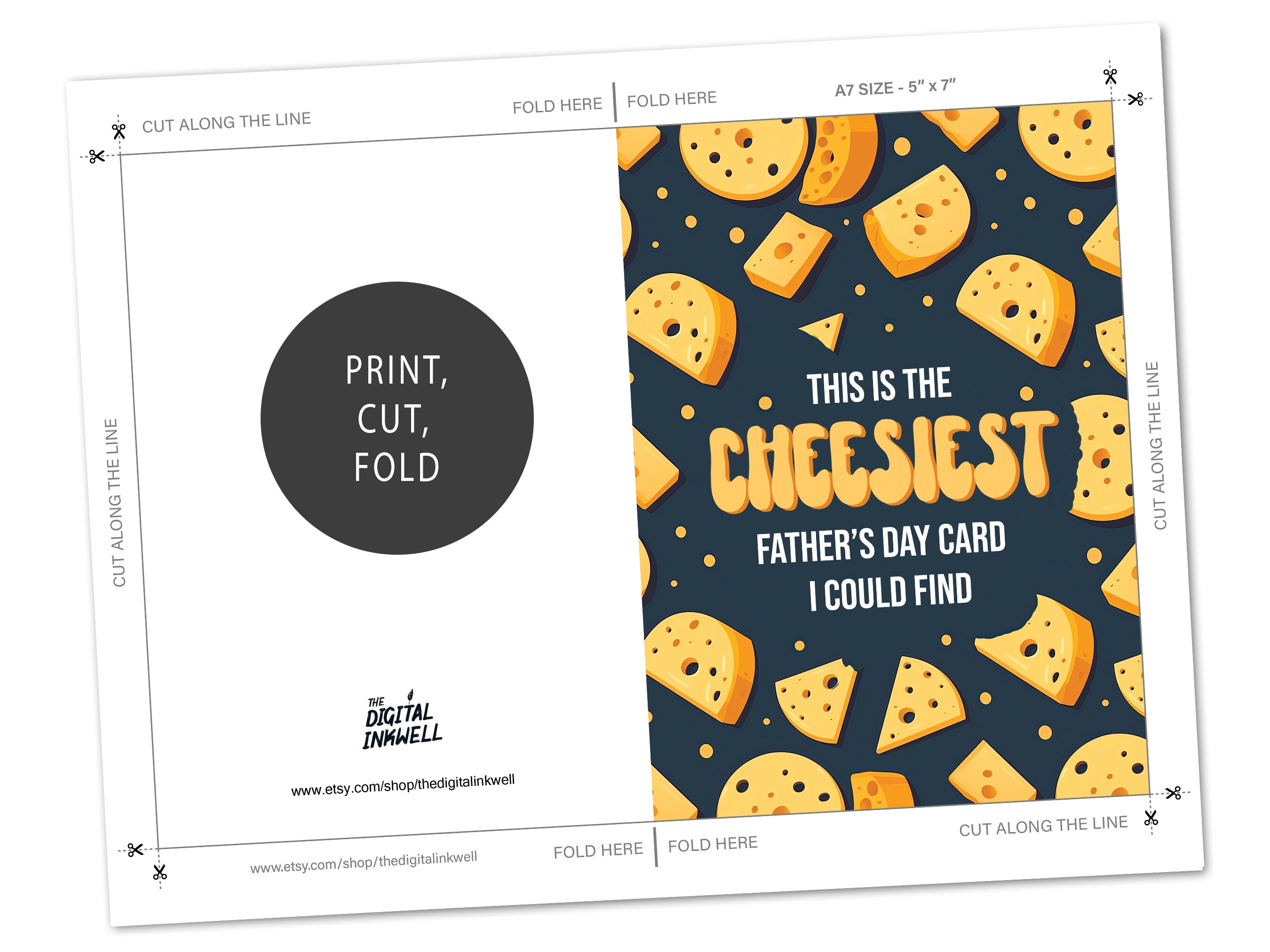 Printable Cheese Father's Day Card - Funny Punny Greeting Card ...