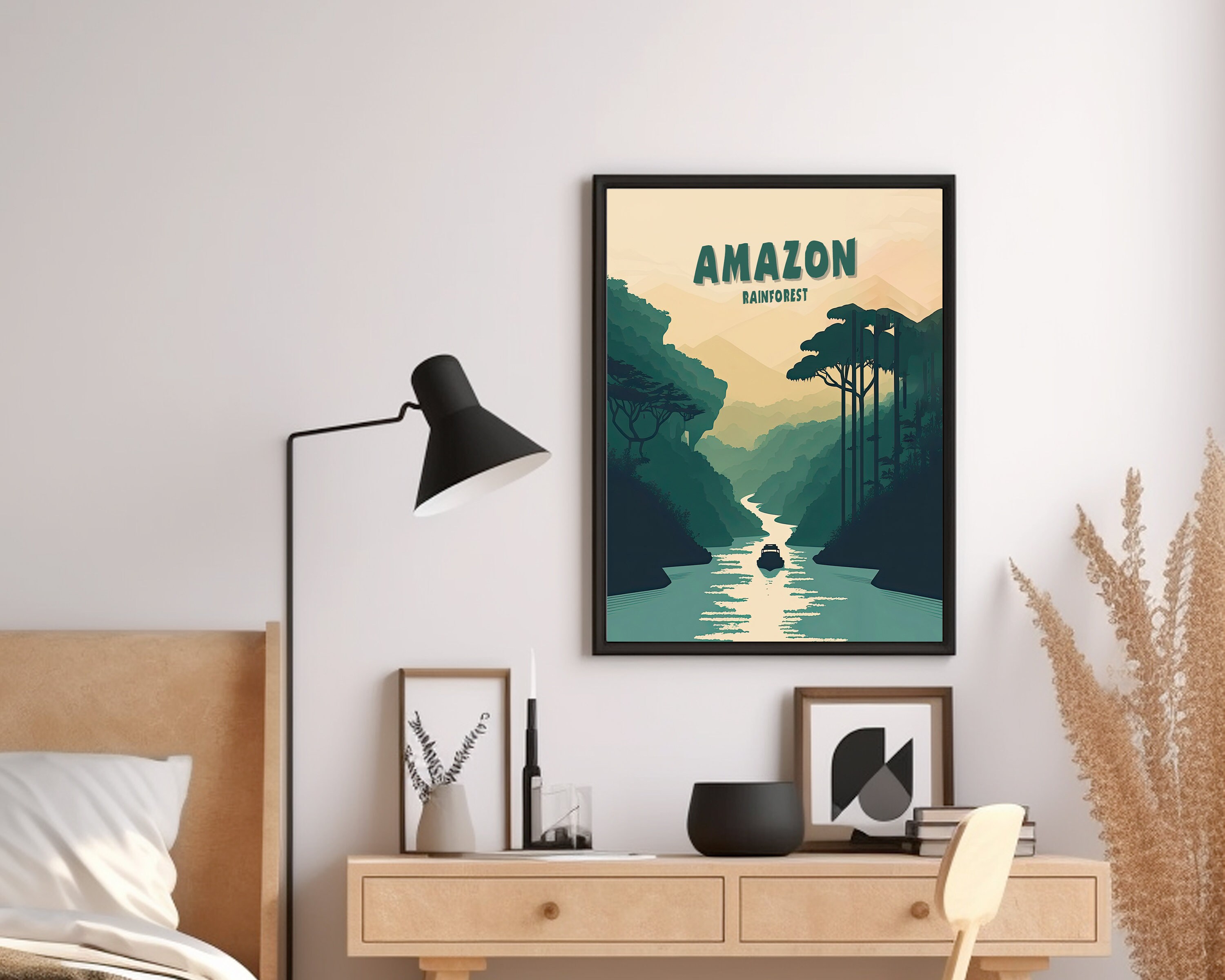 Amazon Rainforest Printable Travel Poster, Minimalist Design, Digital ...