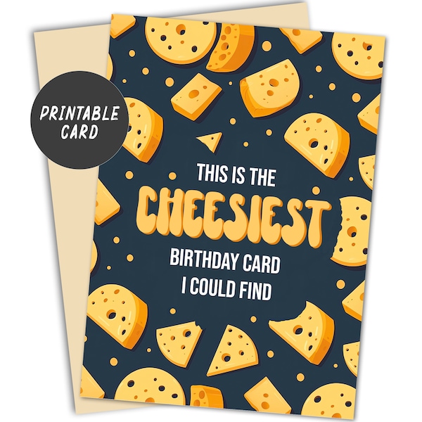 Cheese Birthday Card - Etsy