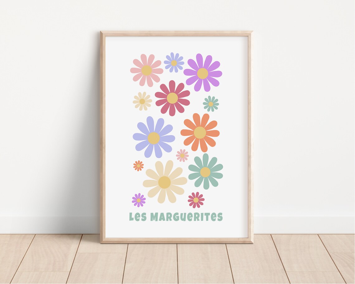 Set of 3 Printable Posters Boho Flower Art Minimalist Floral - Etsy