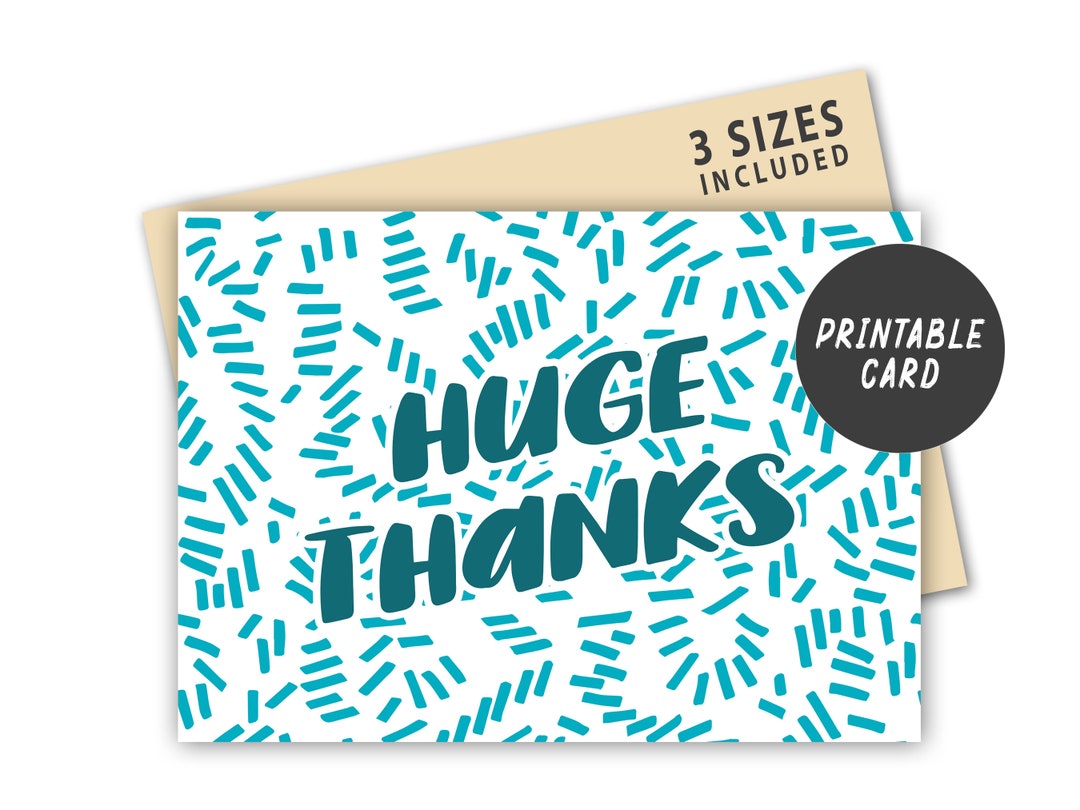 Printable Thank You Card, Funny Card, Minimalist Design, Digital ...