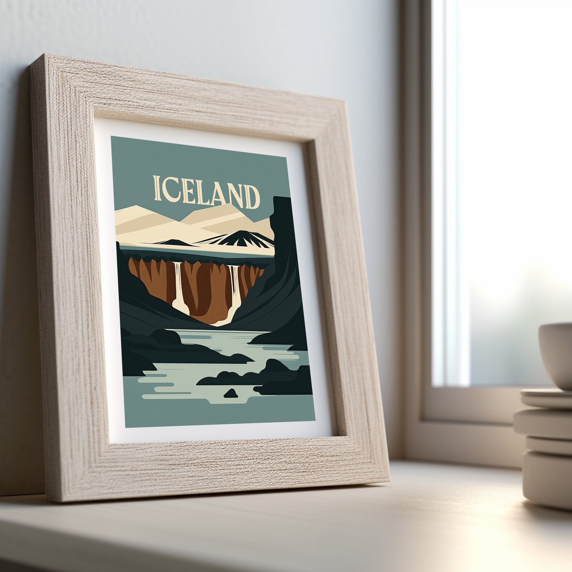 Iceland Printable Travel Poster, Iceland Wall Art, Minimalist Poster ...