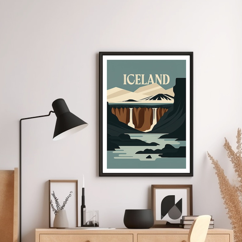 Iceland Printable Travel Poster, Iceland Wall Art, Minimalist Poster ...