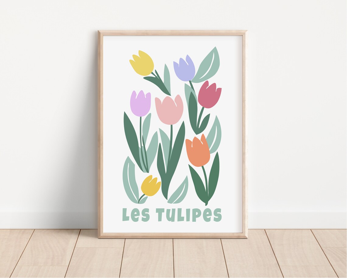 Set of 3 Printable Posters Boho Flower Art Minimalist Floral - Etsy