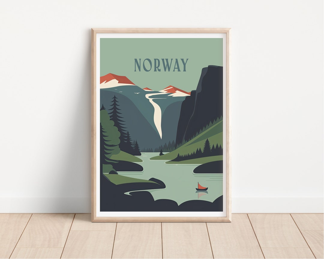 Norway Printable Travel Poster, Minimalist Design, Norway Wall Art ...