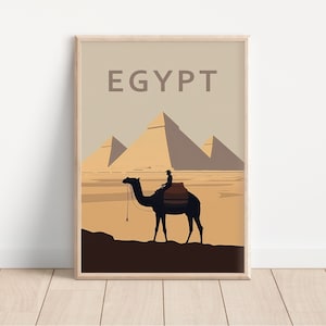 Egypt Pyramids Printable Travel Poster, Minimalist Design, Wall Art ...