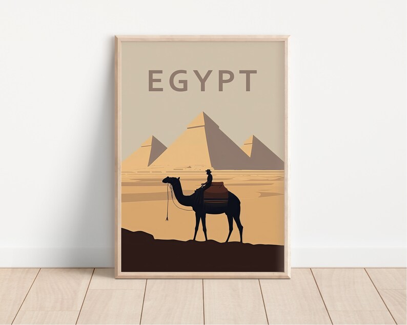 Egypt Pyramids Printable Travel Poster Minimalist Design - Etsy