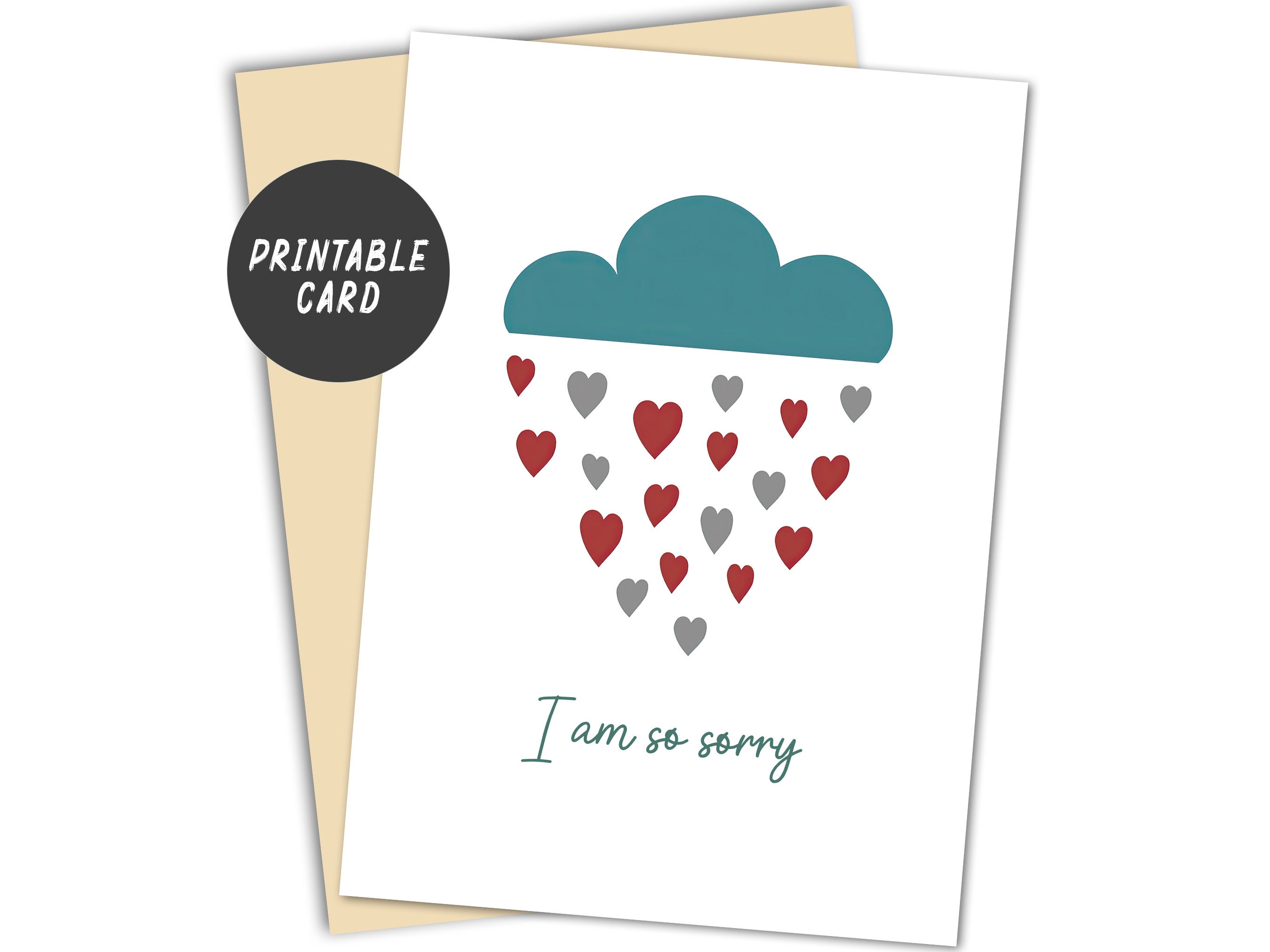 Printable Condolences Card Sympathy Card, Minimalist Design, Digital ...