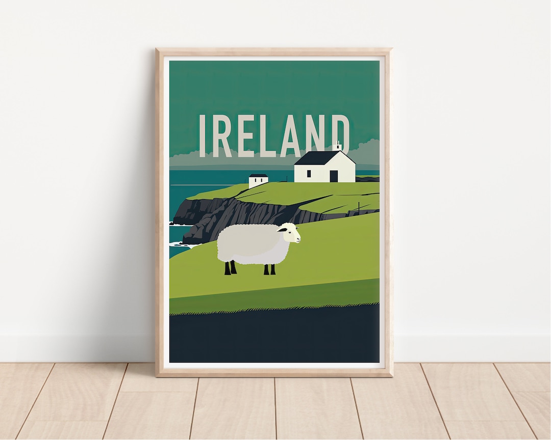 Ireland Printable Travel Poster, Minimalist Design, Wall Art, Digital ...
