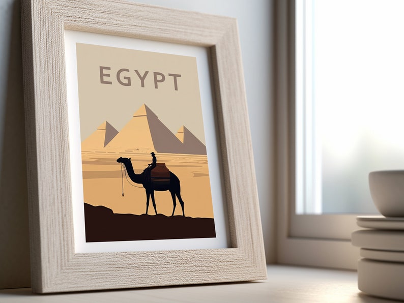 Egypt Pyramids Printable Travel Poster Minimalist Design - Etsy