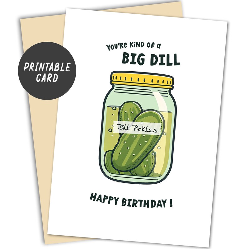 Pickle Birthday Card - Etsy