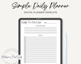 Daily Planner / Daily to Do List, Printable Minimalist Planner, Instant ...