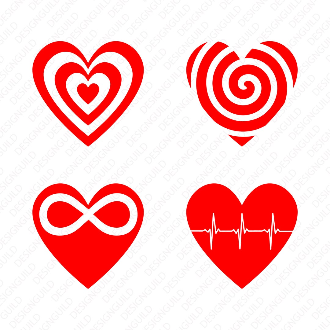 Heart Bundle SVG, EPS, PNG, Cricut, Silhouette Digital Download Design ...