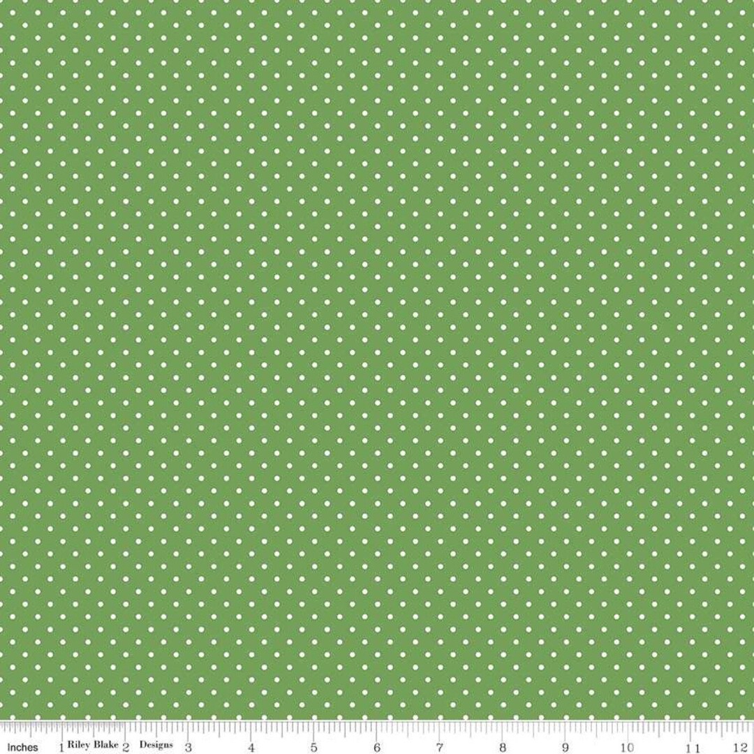 Riley Blake Swiss Dots Clover Green | White Pin Dots | Riley Blake ...