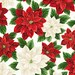 Christmas Splendor Natural Gold Poinsettias | Holiday Floral Fabric ...