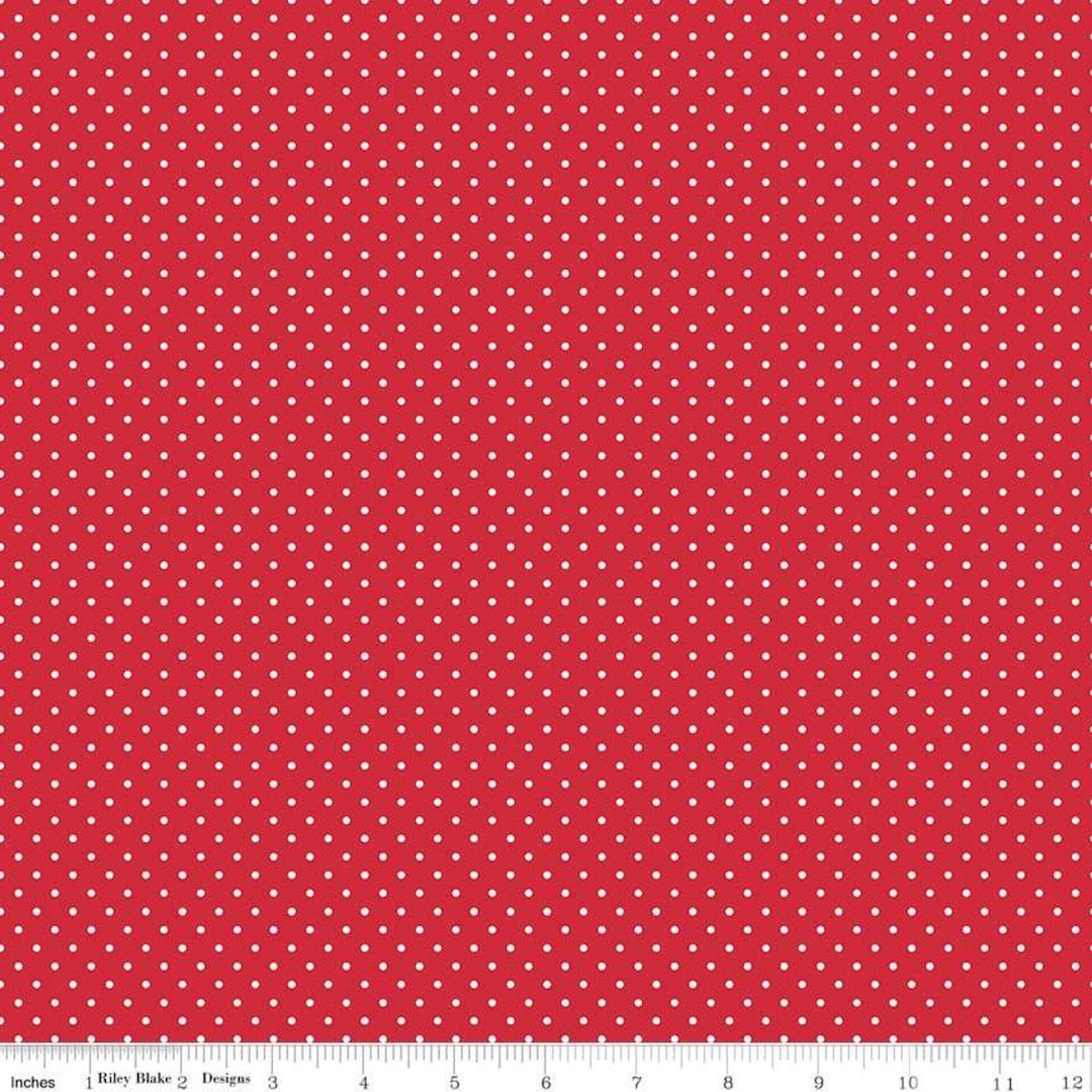 Riley Blake Swiss Dots Red | White Pin Dots | Riley Blake | Christmas ...
