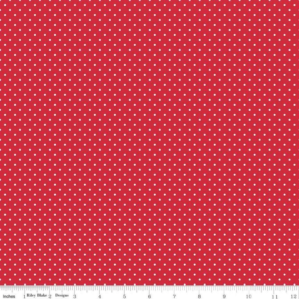 Riley Blake Swiss Dots Red White Pin Dots Riley Blake Christmas Fabric ...