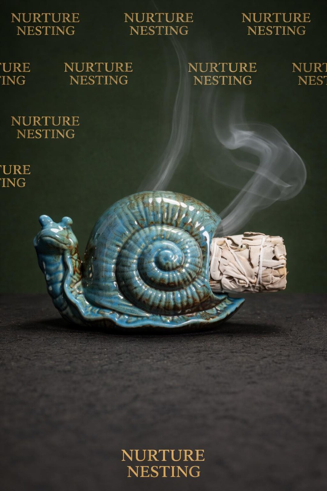 Ceramic Snail Incense Burner Cute Sage Palo Santo Holder Home Decor ...