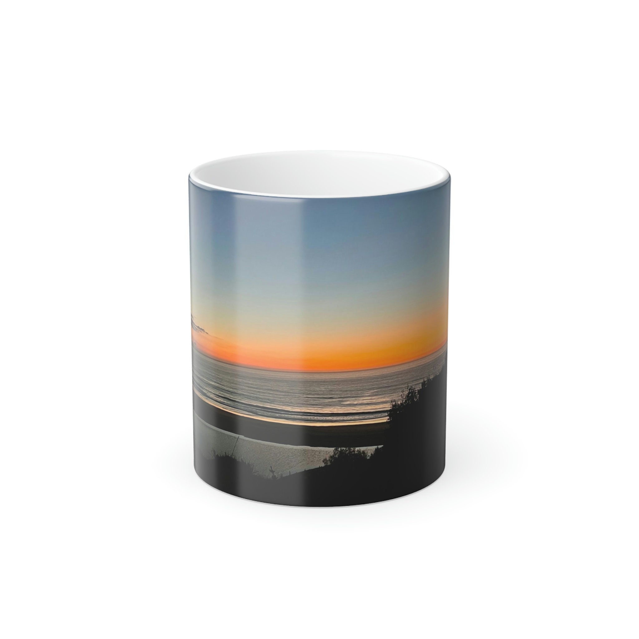 Beach Sunset Mug Beer Can Beach Color Changing Mug Heat Sensitive Mug ...