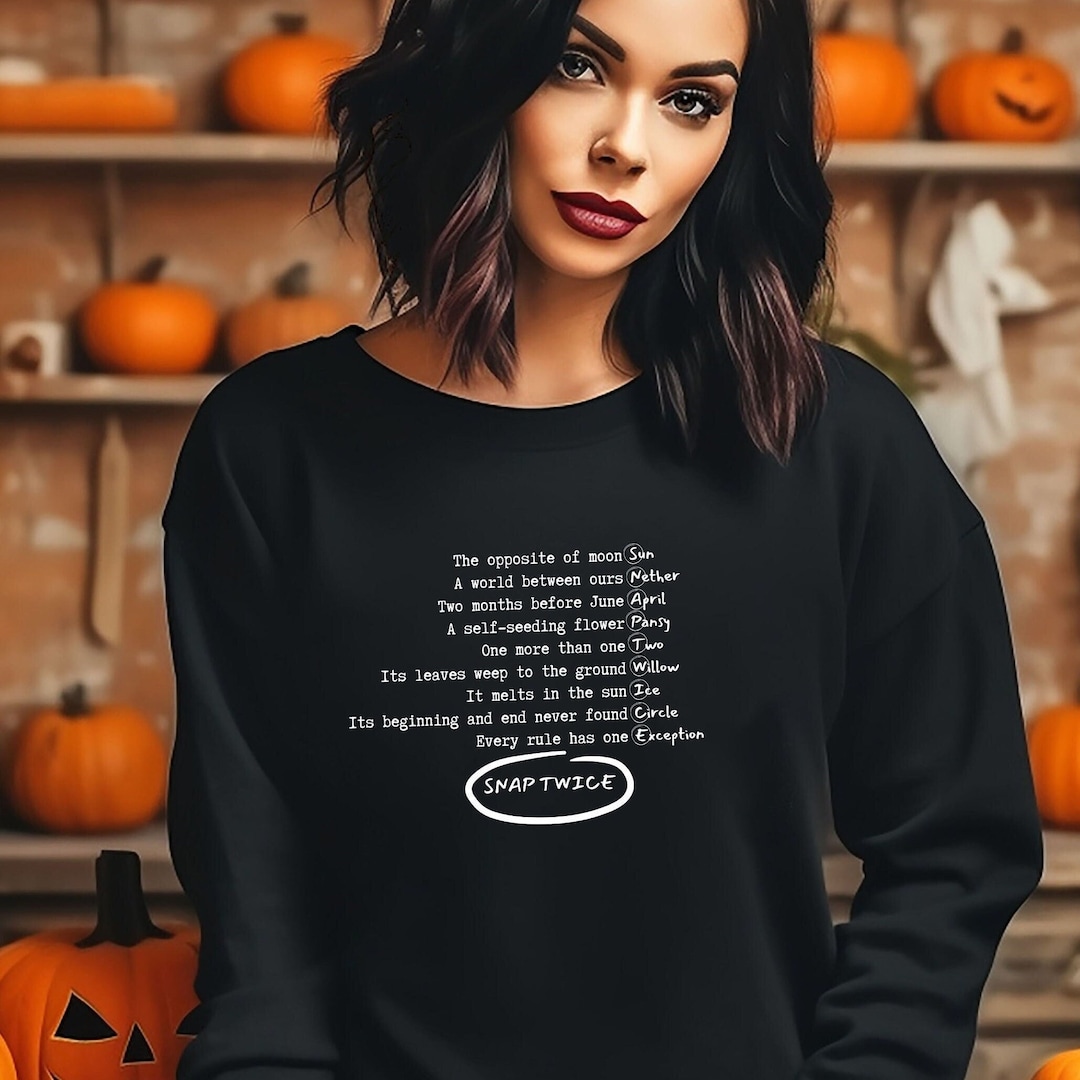 Wednesday Addams - Snap Twice Riddle - Spooky Shirt - Halloween Shirt ...