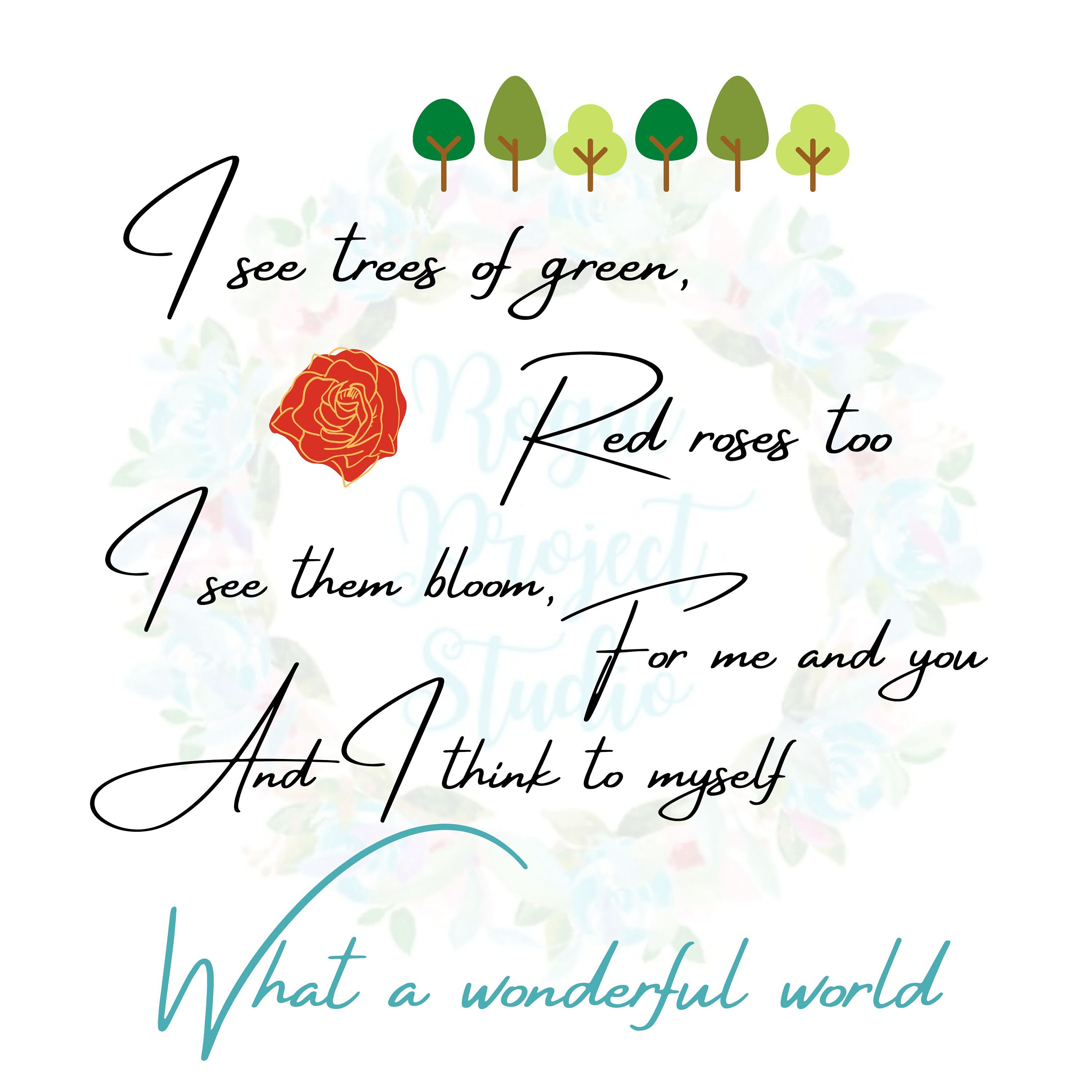 What A Wonderful World - Louis Armstrong - Svg, Png, Jpg - Instant ...