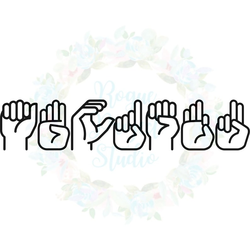 ABCDEFU Sign Language Svg, Png, Jpg Instant Download - Etsy