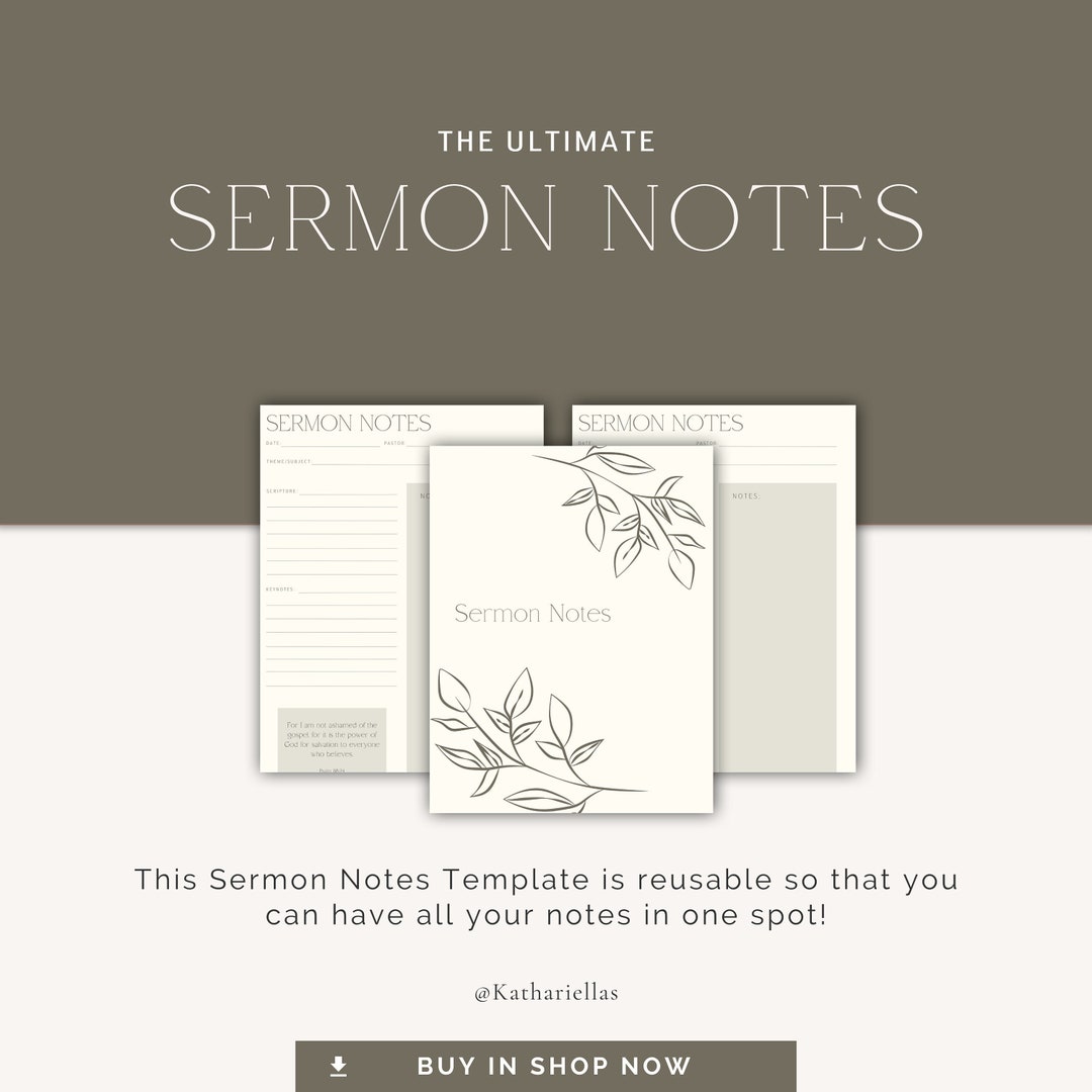 Digital Sermon Notes | Goodnotes Digital Planner | Reusable Planner - Etsy