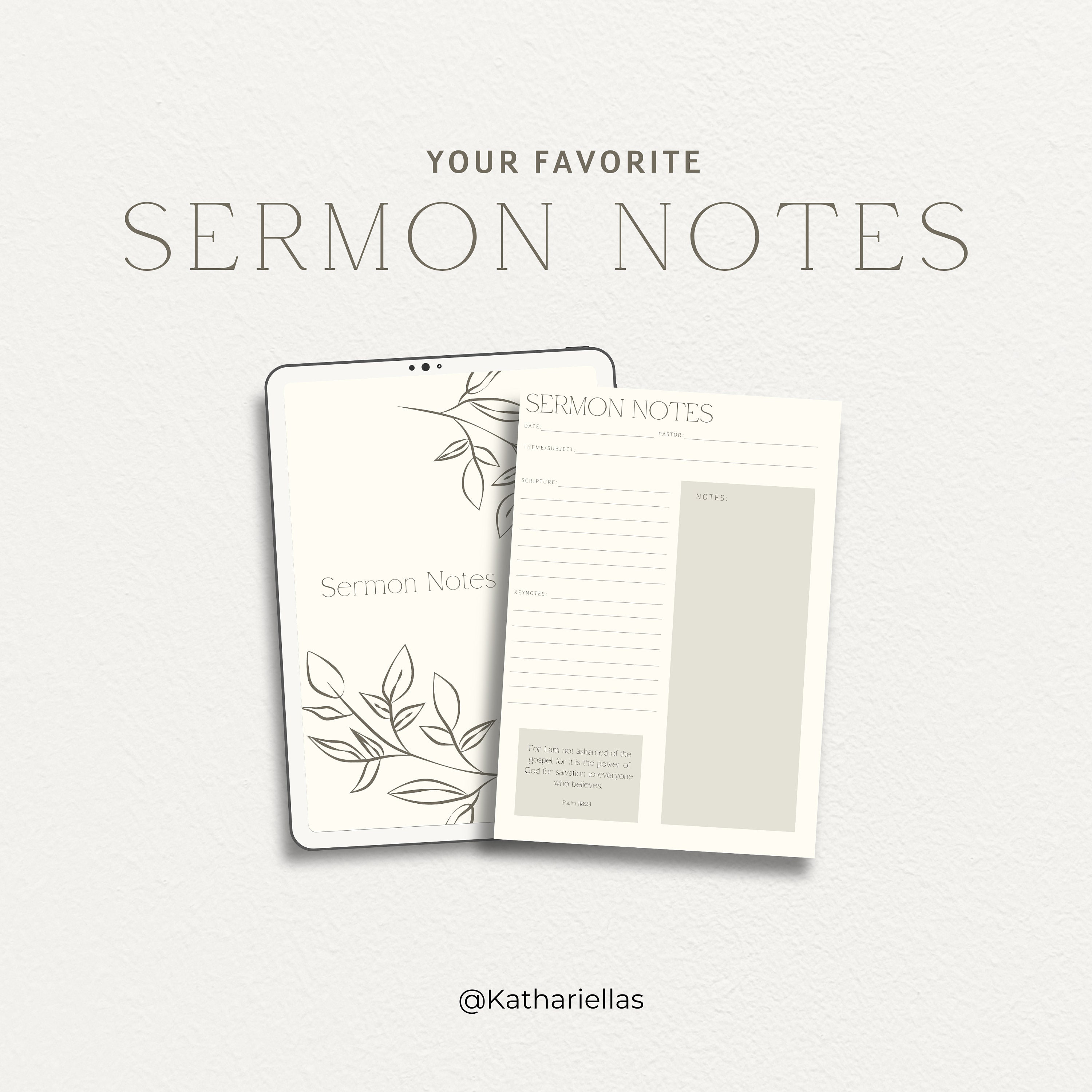 Digital Sermon Notes | Goodnotes Digital Planner | Reusable Planner - Etsy