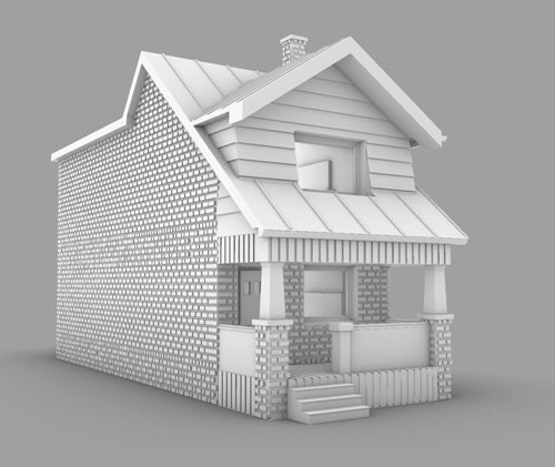 N Scale Building, Two Story Brick Urban Family Home - Etsy