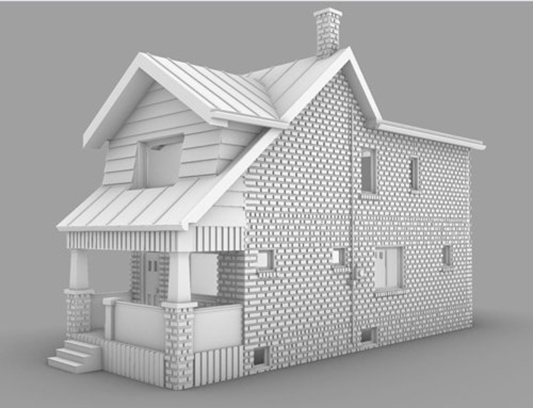 N Scale Building Two Story Brick Urban Family Home - Etsy